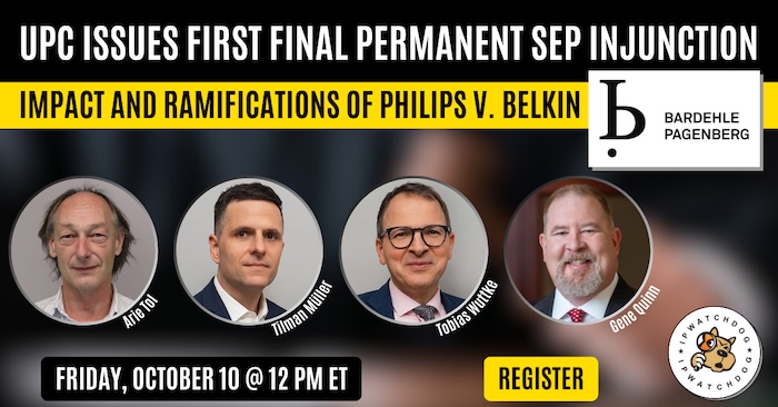 Webinar: UPC Issues First Final Permanent SEP Injunction - Impact and ...